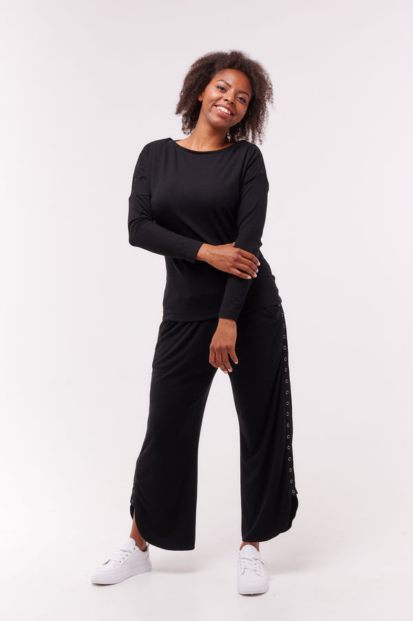Linda Adaptive Pants with Full Side Seam Opening and Side Loops – SPARKIES